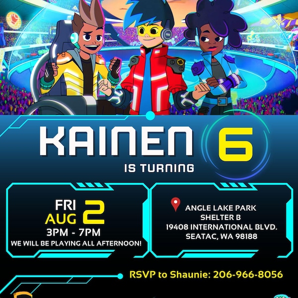 Customizable Birthday Party Invitation | Akedo Warriors Party ...