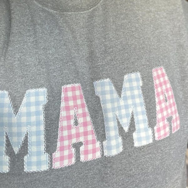 Mama Embroidered Baby Outfit Keepsake Applique Sweatshirt Simple Mama ...