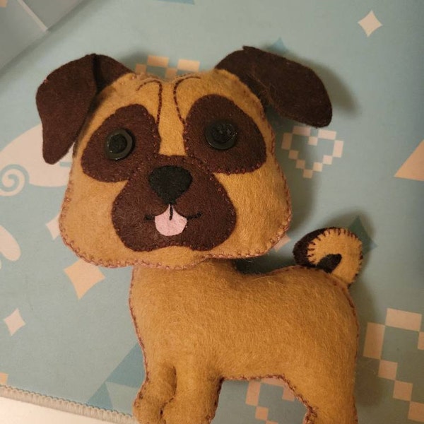 Pug Pattern Felt PDF Dogs Sewing Pattern Pugs Ornament DIY Dog Pattern ...