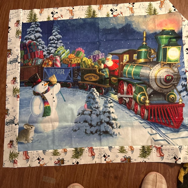 New Mexico LOCOMOTIVE Fabric Quilt Panel, TRAIN, Transportation 36" X ...