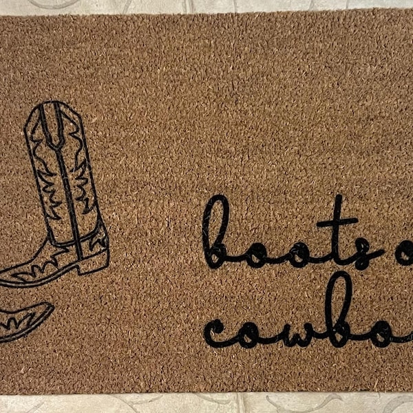 Boots off Cowboy Doormat, Ranch Decor, Western Decor Doormat, Coastal ...