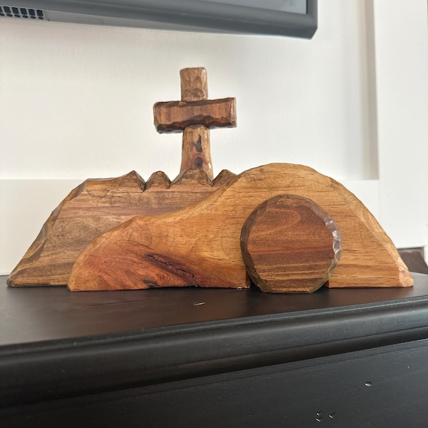 Easter Tomb and Cross Hand Carved Made in the USA - Etsy