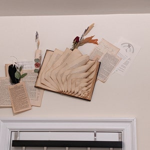 Custom Five Book Hanging Vintage Book Art Collection/ Varying Sizes ...