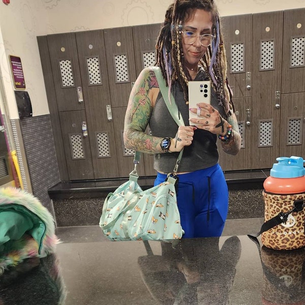 Extended Corgi Gym Bag, Duffel Bag, Canvas Travel Bag for Gym Sports ...