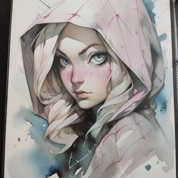 Illustration Cybergirl Netrunner Portrait Art Print Anime - Etsy
