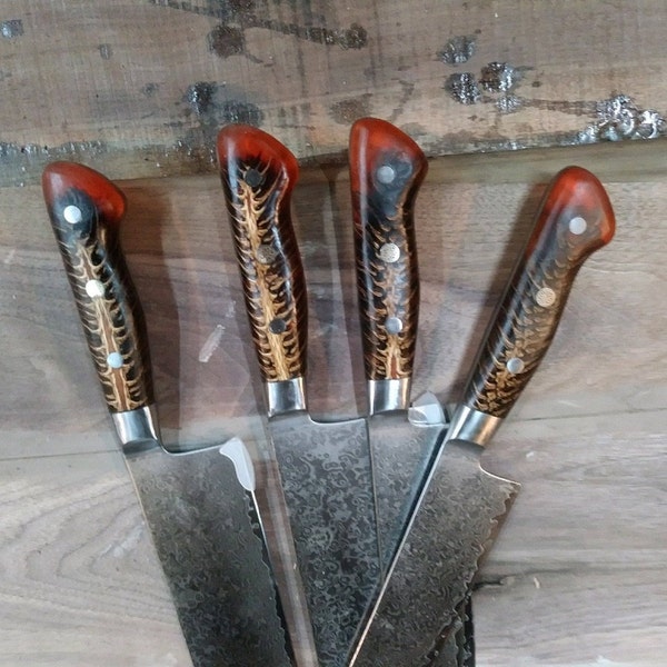 Custom Fixed Blade All Around Camp Knife With Custom Peruvian Walnut ...