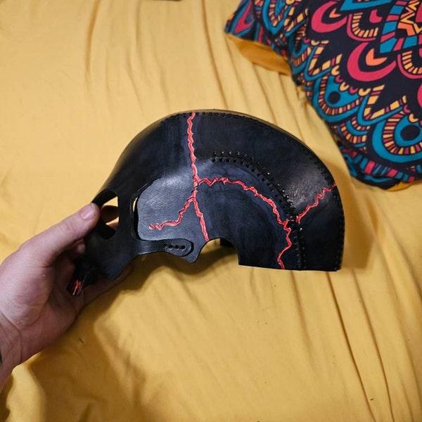 Skull Mask Leather Pattern PDF With Horns by Leatherhubpatterns - Etsy