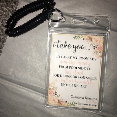 Destination Wedding Room Key Holder, Wedding Itinerary Card, Wedding ...