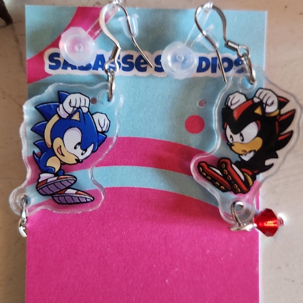 Sonic and Shadow Earrings - Etsy