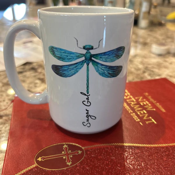Dragonfly Coffee Mug, Custom Name Mug, Dragonfly Lover Gift, Dragonfly ...