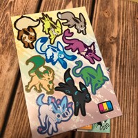 Eeveelutions Vinyl Sticker Set Laptop Stickers Water Bottle Stickers ...