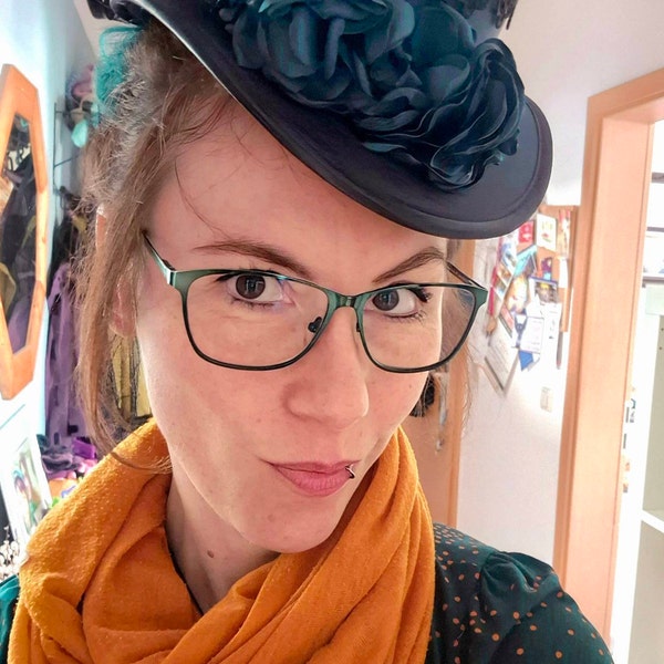 Steampunk Bonnet, Hood With Veil, Derby Hat, Cosplay Headpiece, Vintage ...