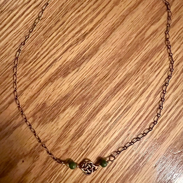 Celtic Jewelry, Irish Green Connemara Marble Stones, Copper Celtic Knot ...