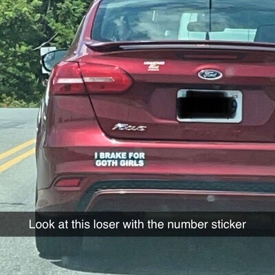 Funny i Brake for Goth Girls Window Decal BUMPER STICKER Gothic Vampire ...