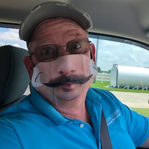 Face Mask, man With Moustache, Cotton, Filter Pocket, Nose Wire ...