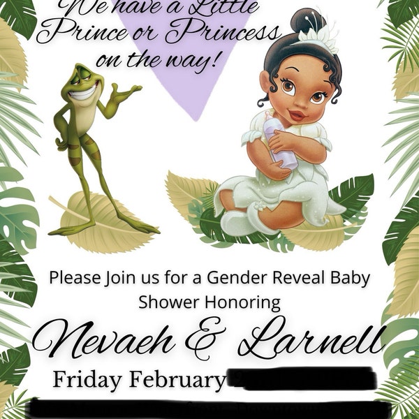 Princess Tiana Baby Shower Printable Bundle (digital) - Etsy