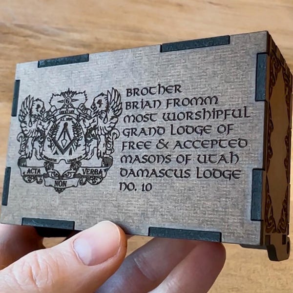 Masonic Freemasonry - Set of 3 Wood and Leather Bookmarks - Custom ...