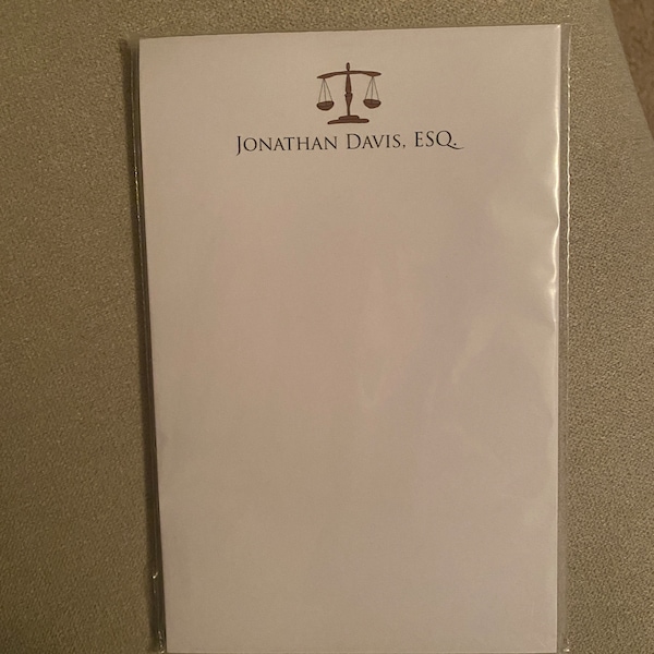 Personalized Notepad - Justice Notepad: Law Stationery Gift for Lawyers ...