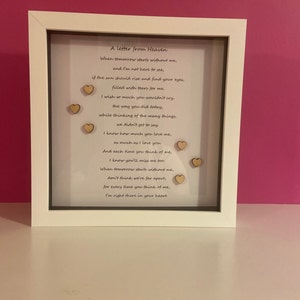 Memory Poem, Frame, A Letter From Heaven, Poem Picture, Shadow Box ...
