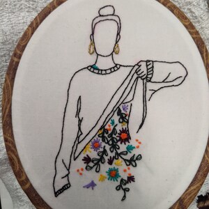 Floral Lady Hand Embroidery Pattern / Easy Digital PDF Download ...