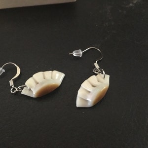 Dumpling Earrings, Food Jewelry, Polymer Clay Charm, Miniature Food ...