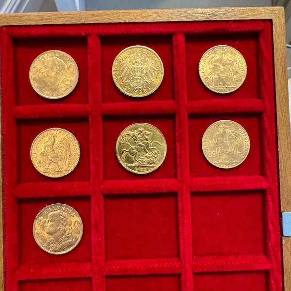 Art. CAP08 Wooden Coin Cabinet for Ancient Coins, Gold, Silver. Coin ...