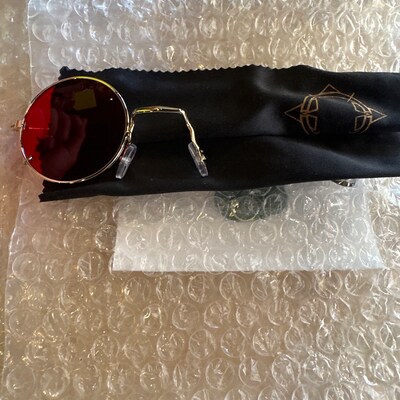 Red Lens Glasses for Women, Vampire Aesthetic Monocle for Men, Gothic ...