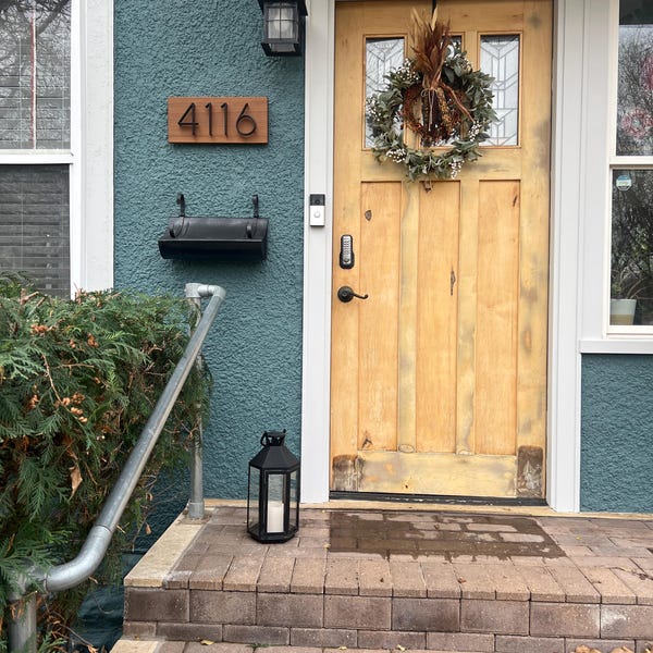 Circular House Number Sign, Round Address Plaque, Wood Home Address ...