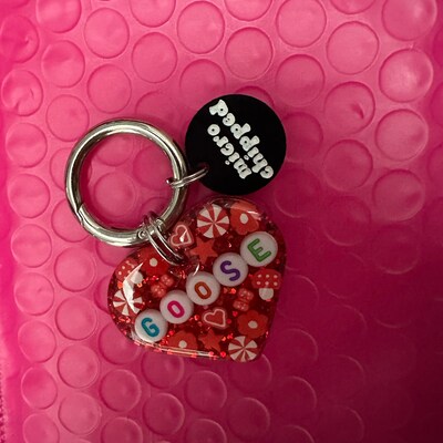 Custom Resin Pet ID Tags With Letter Beads Personalized Key - Etsy