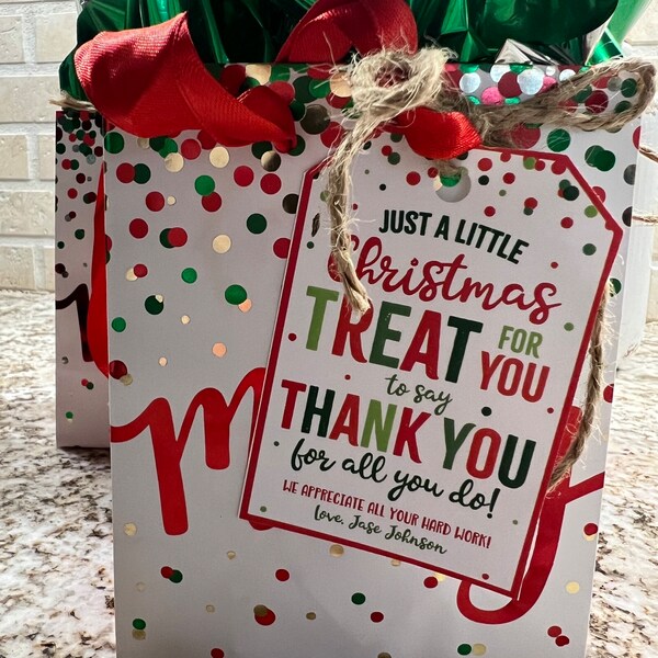 Christmas Treat Thank You Tag Holiday Appreciation Gift Tags Christmas ...