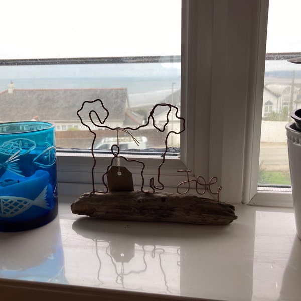 Handmade Wire Labradoodle on Wood, Home Decor, Dog Gifts, Wire Art ...