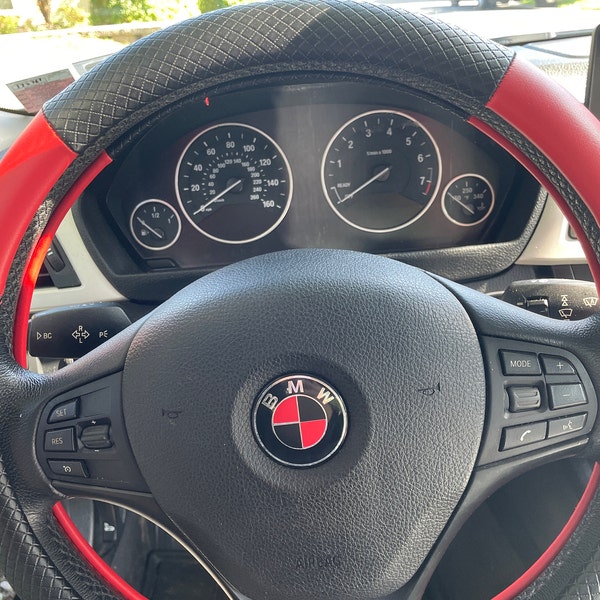 Black Carbon Fiber BMW Emblem Sticker Overlay Decal Vinyl Logo Badge ...