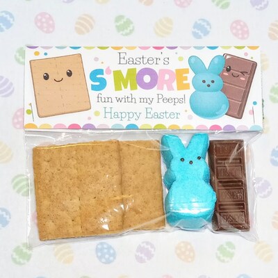 Easter Smores Bag Toppers, INSTANT EDITABLE DOWNLOAD, Easter Favors ...