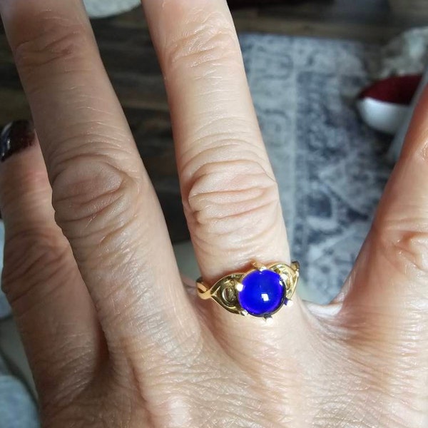 14K Gold Mood Ring, Dainty Ring for Women, Feeling Stone Ring, Colorful ...