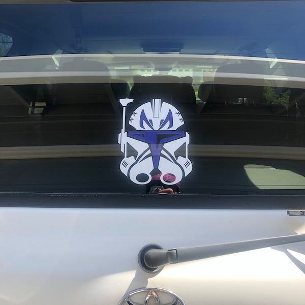 Star Wars Captain Rex - METALLIC Blue and White Permanent Vinyl Decal ...