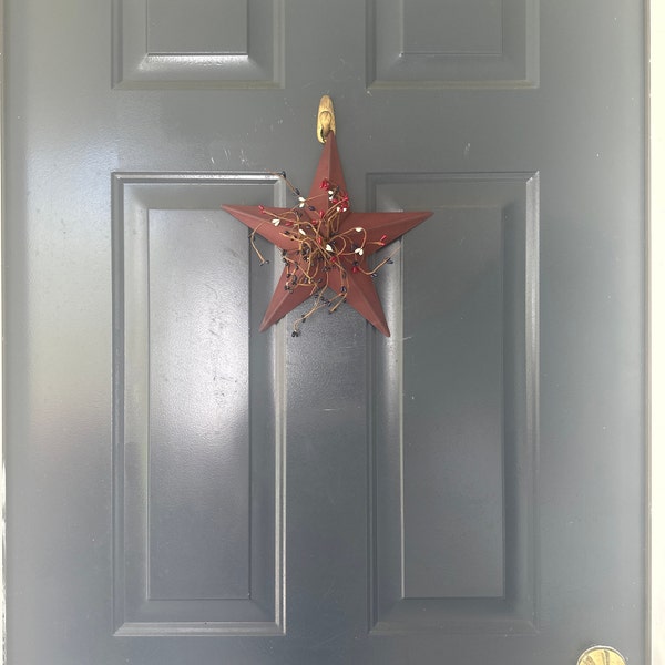 Rustic 8 Black Barn Star With Pip Berries, Country Decor, Metal Star ...