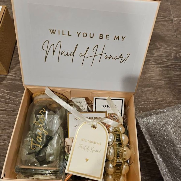 Personalized Bridesmaid Proposal Box: Hair Accessories Gift Set - Etsy