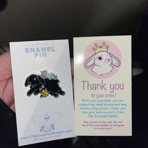 Black Lop Bunny Pin Enamel Pin Rabbit Pin Bunny Pin White | Etsy