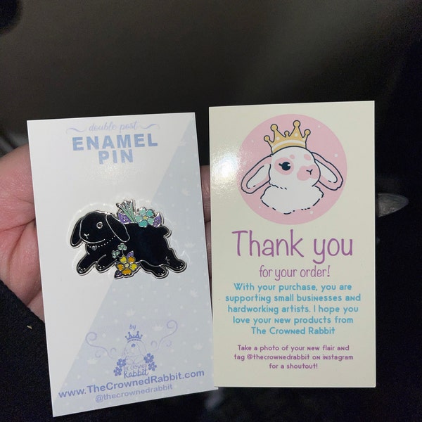 Black Lop Bunny Pin, Enamel Pin, Rabbit Pin, Bunny Pin, White Rabbit ...