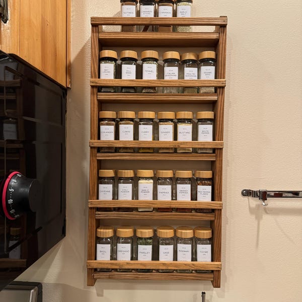 Large 5-tier Spice Rack for Kitchen, Wall Mounted - Etsy