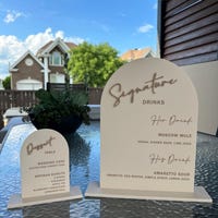 Triple Sign Cocktail Drinks Menu Printed Drinks Menu, Modern Arch ...