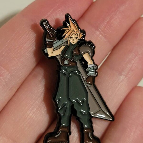 Final Fantasy VII - Cloud Strife Enamel Pin or Magnet - Classic PS1 ...