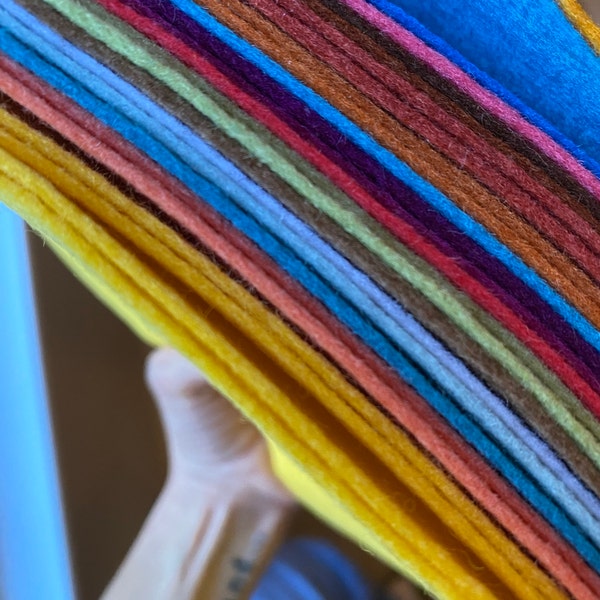 100 Percent Wool Felt Sheets - 10 Sheets of 8" X 12" Felt - You Pick ...