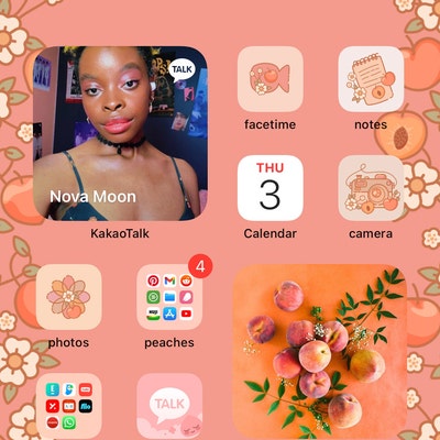 Peach Ios 14 Icons, Cottagecore Peach App Icons, Summer Aesthetic Ios14 ...