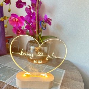 Custom Heart Led Light Personalized Valentines Gift Light - Etsy