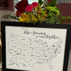 Personalized USA Push Pin Travel Map With Cotton Canvas and Foam Board ...
