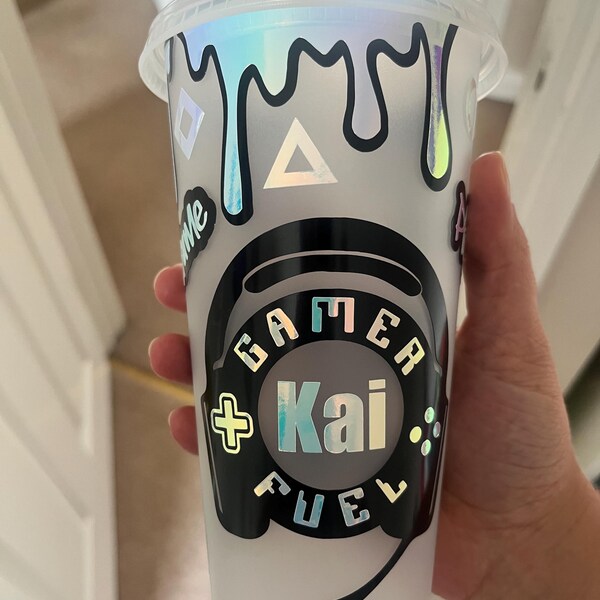 GAMER COLD CUP / Personalised / Boys Drinks / Teen Gift / Glow in the ...