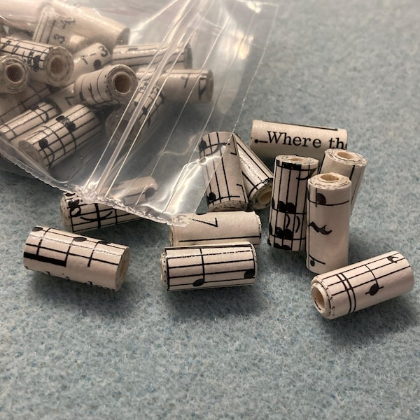 15 Recycled Map Paper Beads- Vintage United States Road Atlas Beads ...