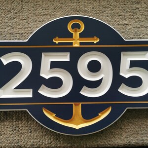 Carved Nautical Address Plaque Engraved House Number Sign | Etsy