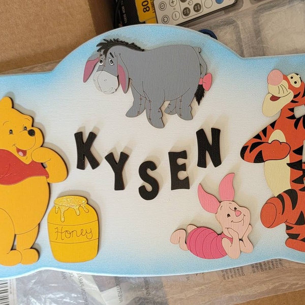Winnie the Pooh Personalized Hand-painted Wood Kids Room Sign Winnie ...